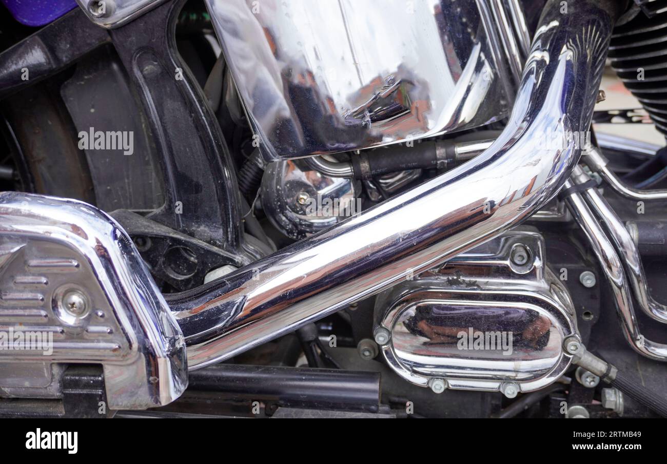 motorcycle close-up from different sides, separate parts of the ...