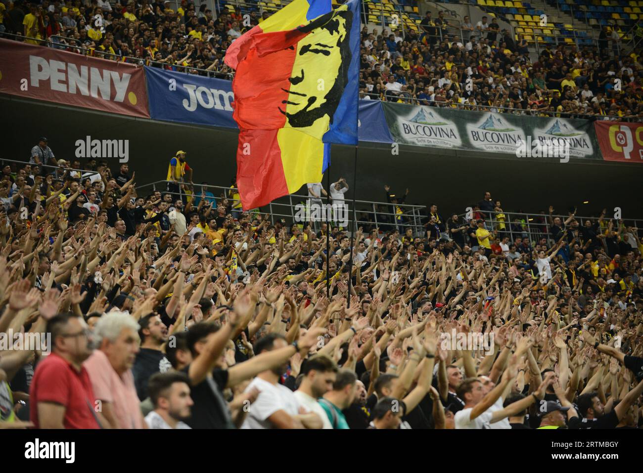 Romanian fans during Euro 2024 qualification game Romania vs Kosovo 12. ...