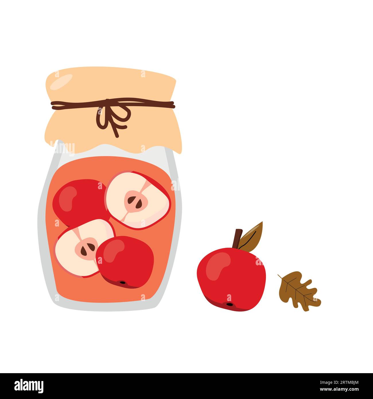 homemade fresh ripe apple compote - cartoon vector illustration Stock ...