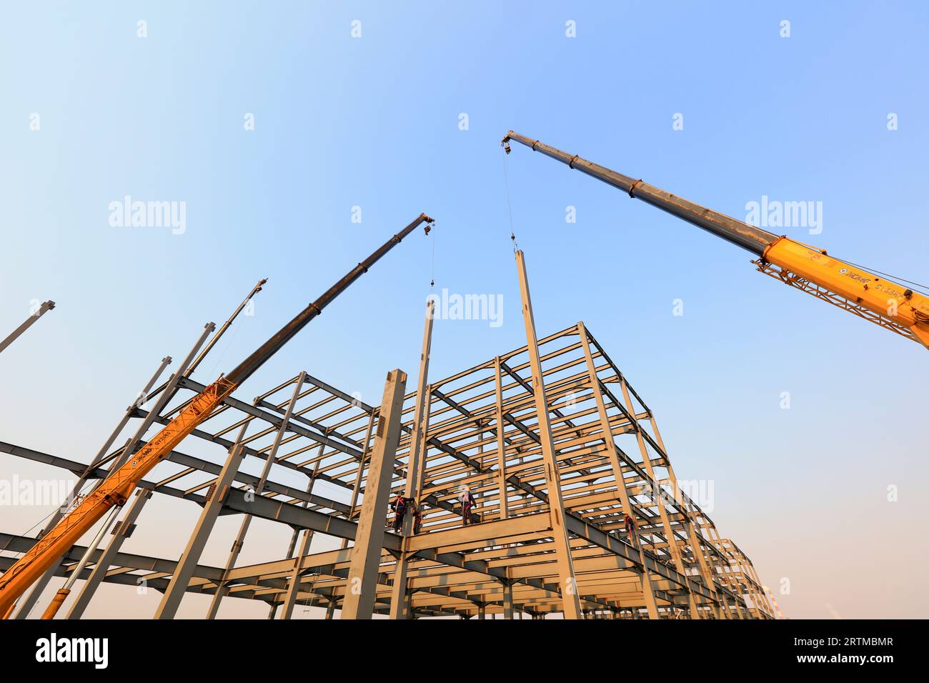 steel structure built on a construction site Stock Photo - Alamy
