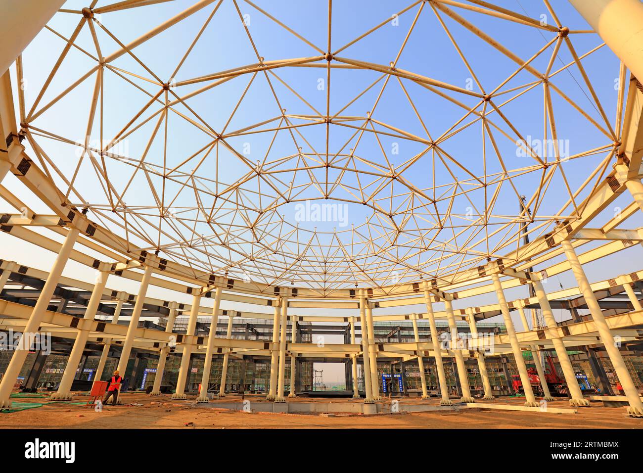 steel structure on a construction site Stock Photo - Alamy