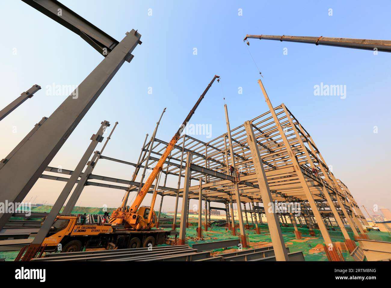 steel structure built on a construction site Stock Photo - Alamy