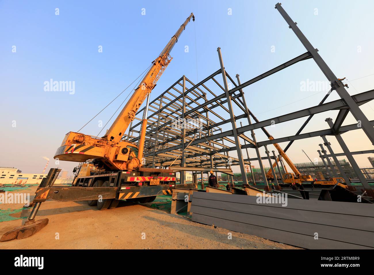 steel structure built on a construction site Stock Photo - Alamy