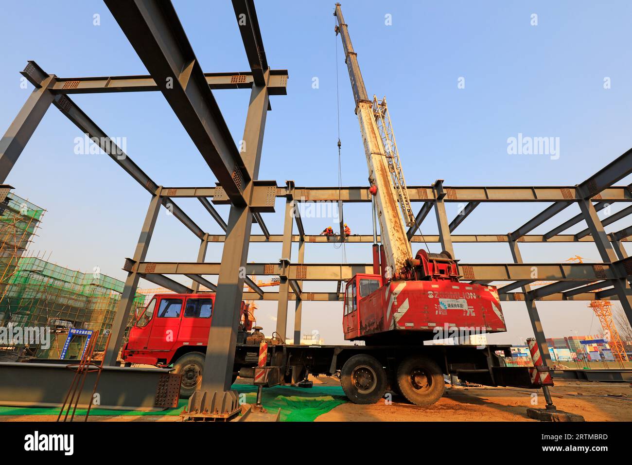 steel structure built on a construction site Stock Photo - Alamy
