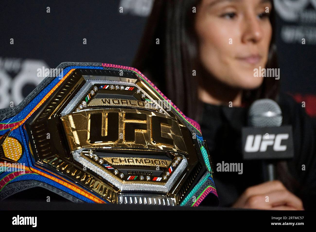 LAS VEGAS, NV - SEPT 13: Alexa Grasso speaks to the media at the Noche ...