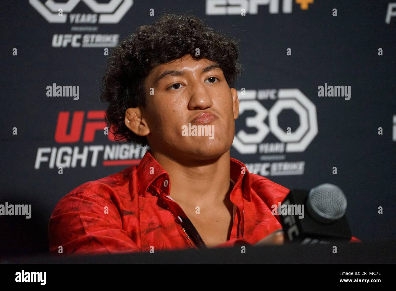 LAS VEGAS, NV - SEPT 13: Raul Rosas Jr. speaks to the media at the ...