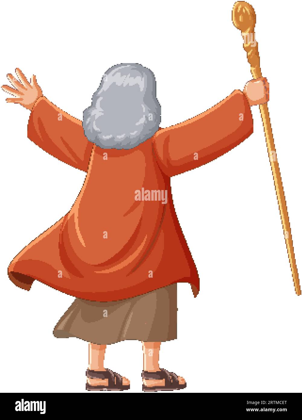 Illustration of Moses holding staff in religious story Stock Vector ...