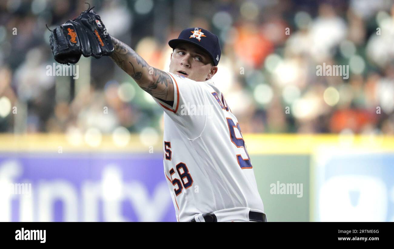 Houston Astros starting pitcher Hunter Brown during a baseball game ...