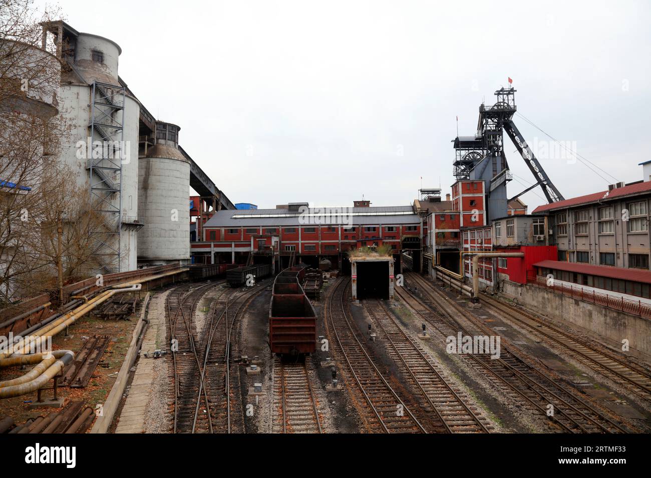 Coal train running on railway, Tangshan, China Stock Photo - Alamy