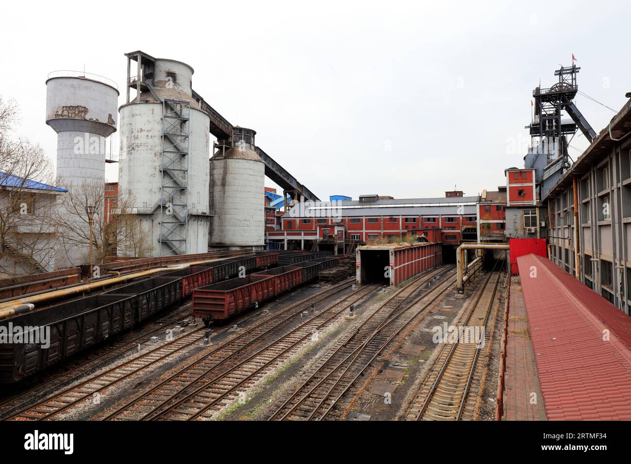 Coal train running on railway, Tangshan, China Stock Photo - Alamy