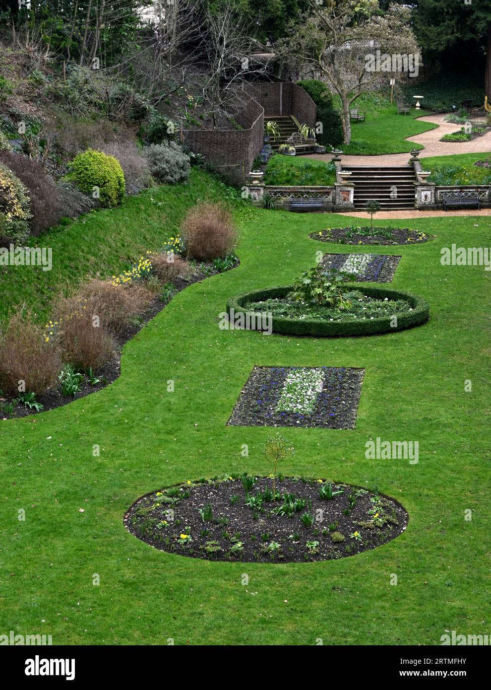 flower beds, the plantation garden norwich Stock Photo - Alamy