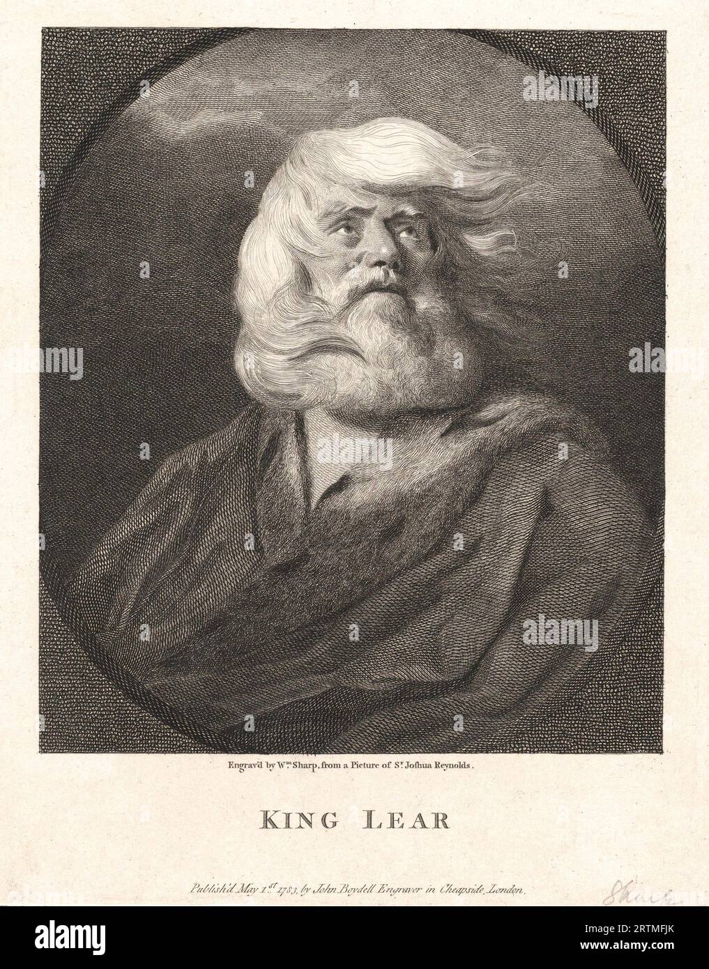 King Lear, engraving by William Sharp after Sir Joshua Reynolds 1783 ...