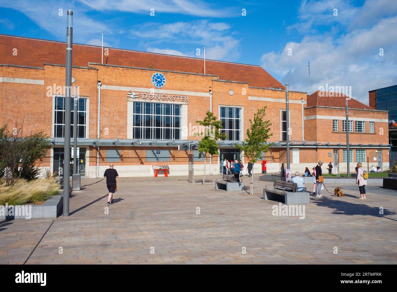 Blue train station clock hi-res stock photography and images - Alamy