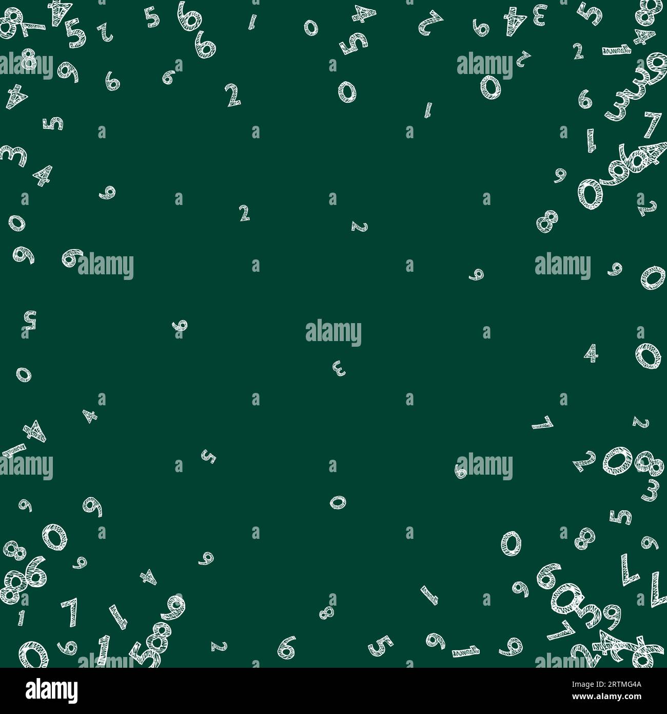 Falling sketch chalk numbers. Math study concept with flying digits ...