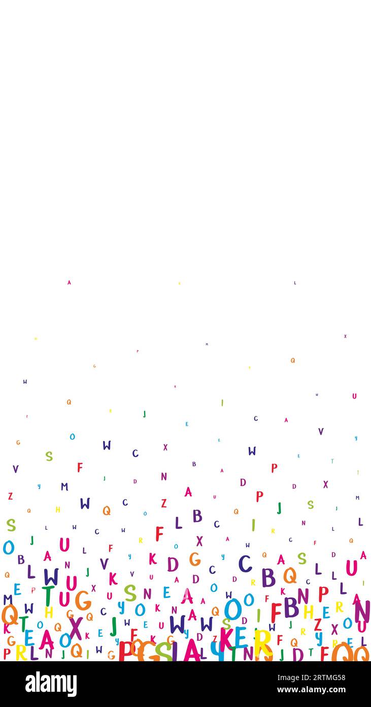 Concept of school background. Colorful childish falling letters of ...