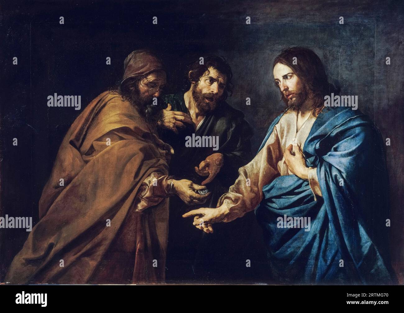 Valentin de Boulogne, The Tribute to Caesar, painting in oil on canvas ...