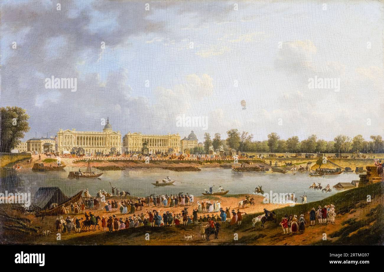 The First Manned Hydrogen Balloon Flight of Jacques Charles over the ...