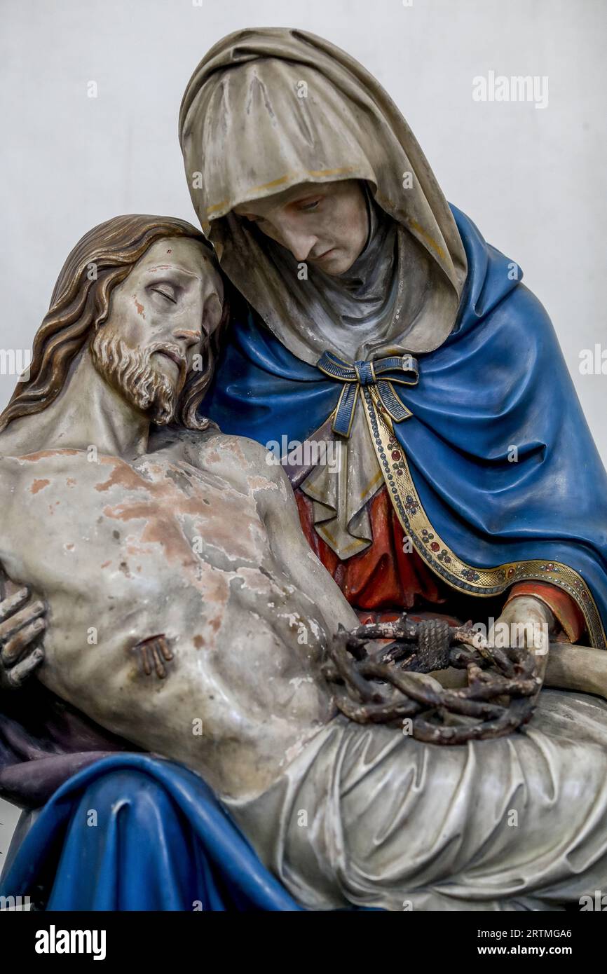Pieta in Notre Dame aux Riches Claires catholic church, Belgium (detail ...