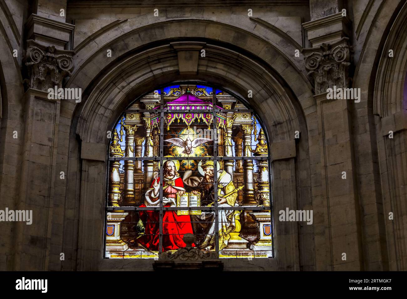 Holy Trinity stained glass in Saints Michael & Gudule cathedral ...