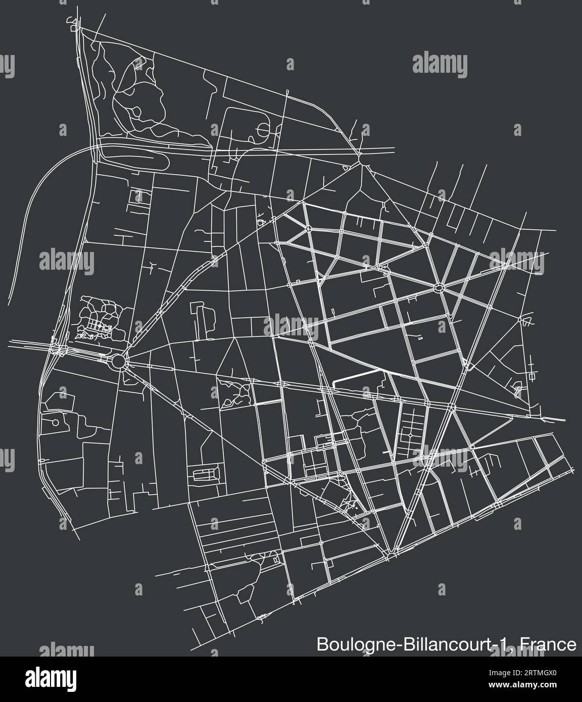 Boulogne billancourt vector outline map hi-res stock photography and ...