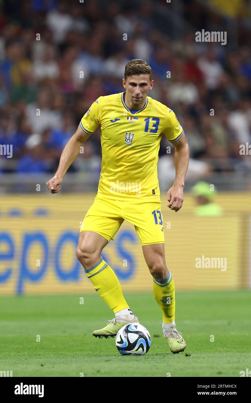 Illia Zabarnyi of Ukraine controls the ball during the UEFA EURO 2024 ...