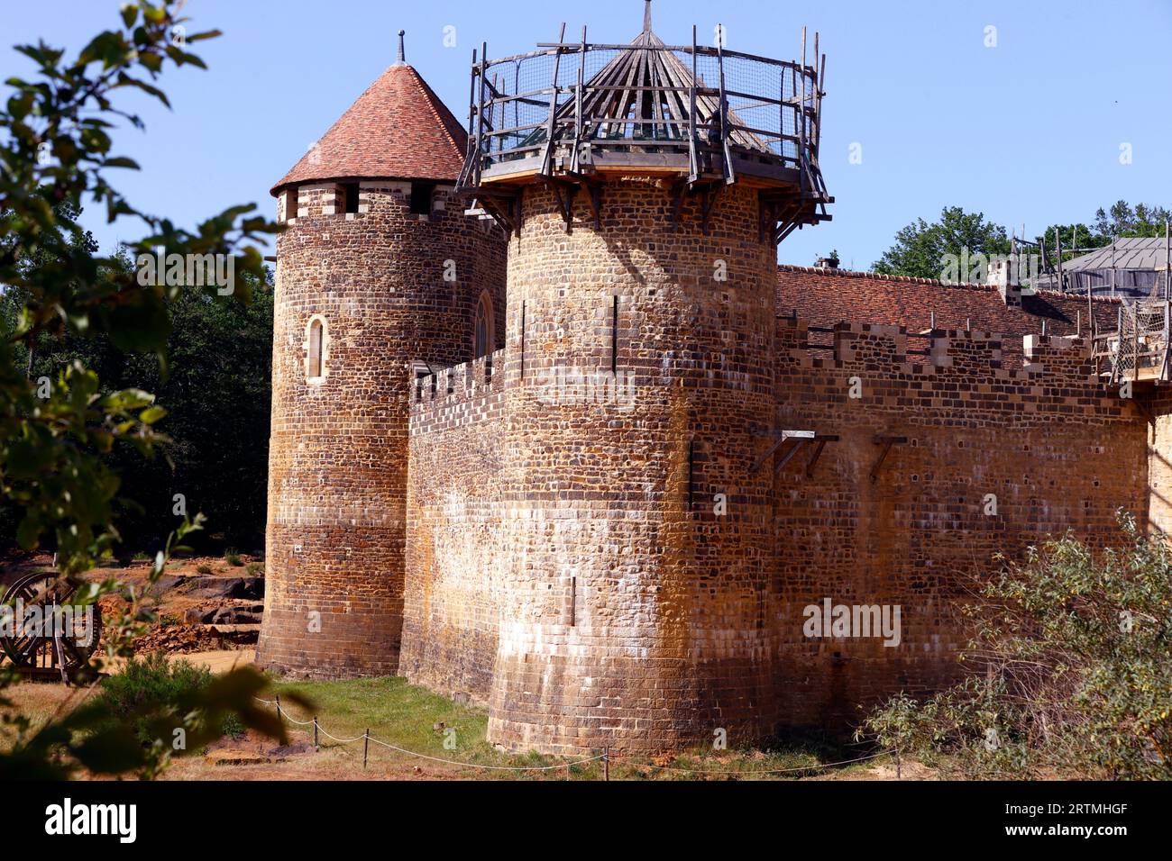Guedelon Castle, medieval-site. Construction of a castle, using the ...