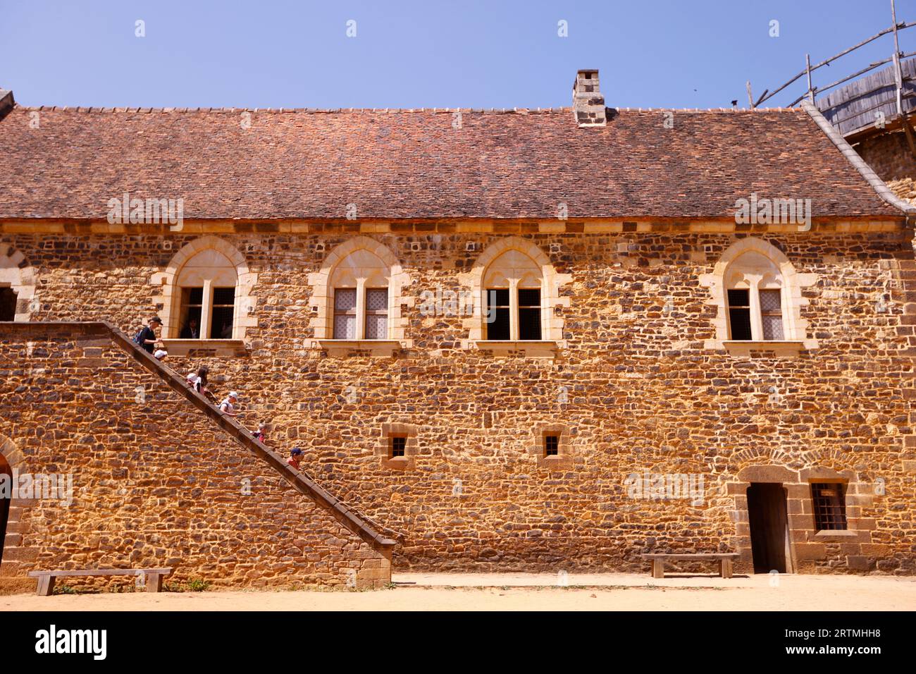 Guedelon Castle, medieval-site. Construction of a castle, using the ...