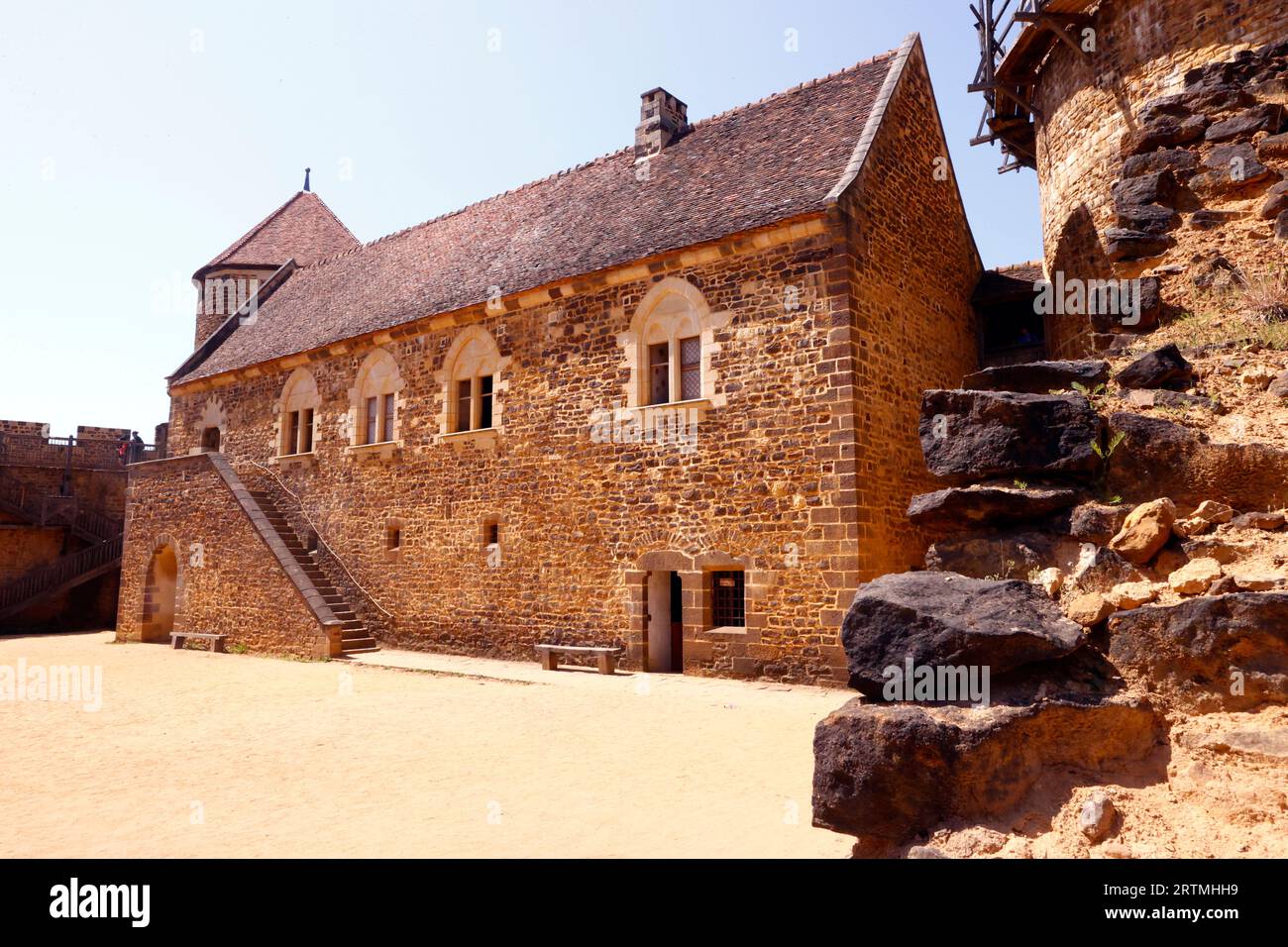 Guedelon Castle, medieval-site. Construction of a castle, using the ...