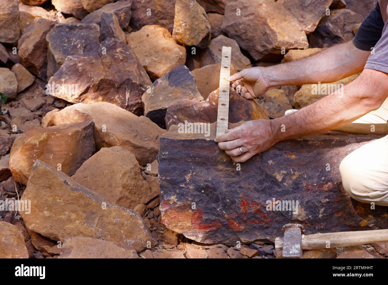 Guedelon Castle, medieval-site. Construction of a castle, using the ...
