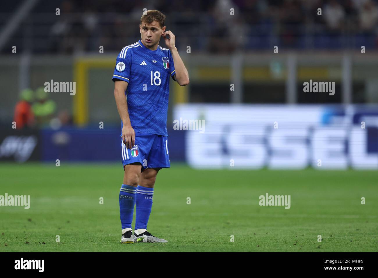 Nicolo Barella of Italy looks on during the UEFA EURO 2024 European ...
