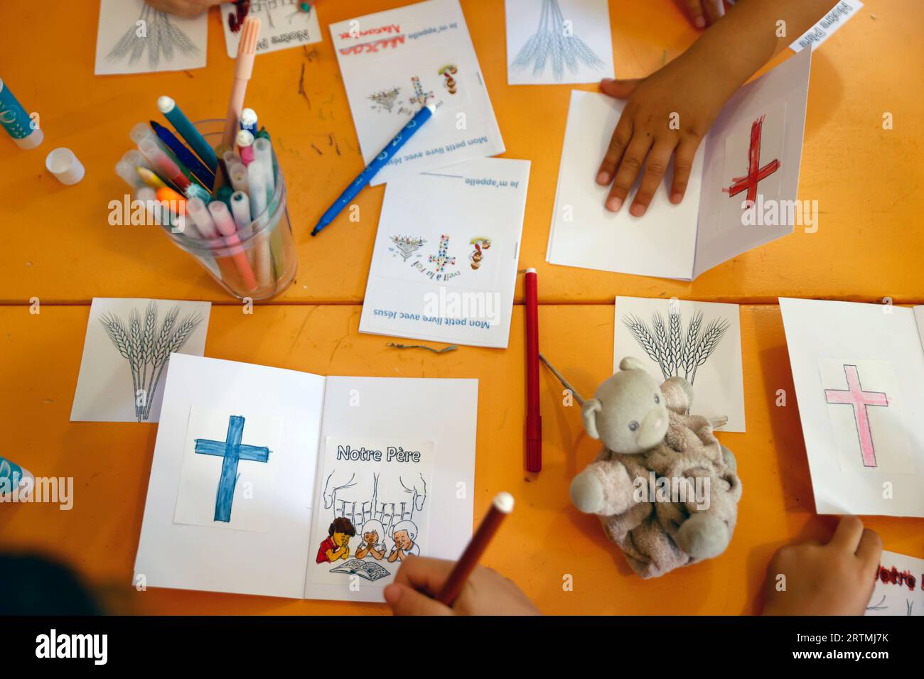 Catholic church. Christian religious teaching or catechism for young ...