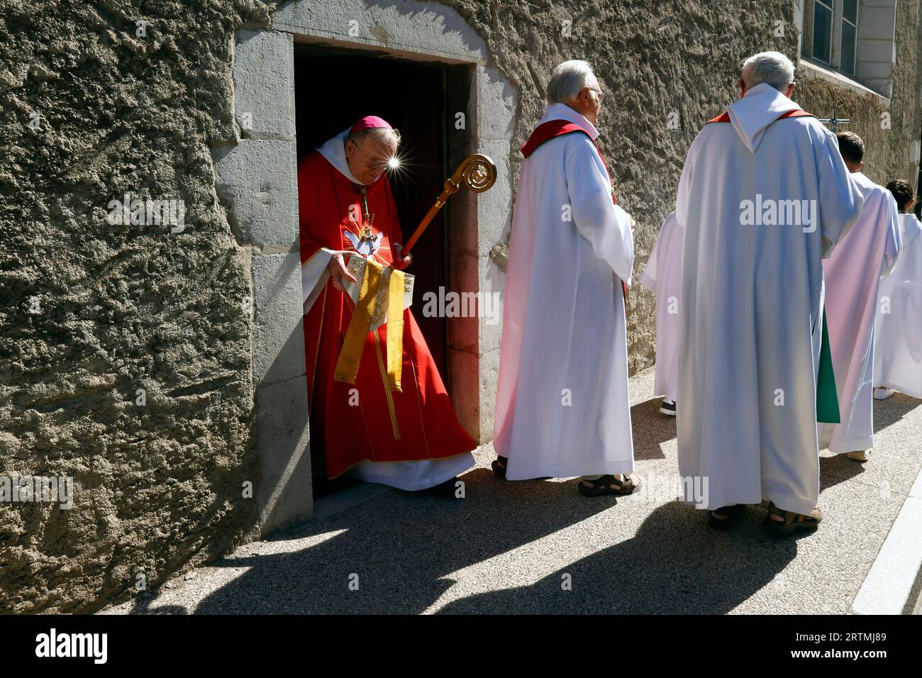Saint Nicolas church. Catholic mass. Procession. France Stock Photo - Alamy