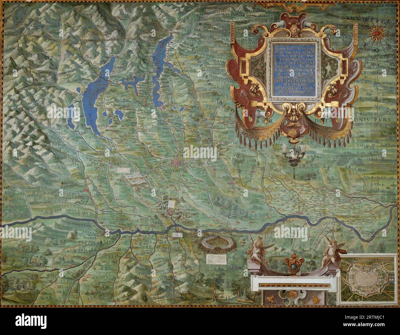 Antique world maps HQ – Map of the Duchy of Milan 1581 Stock Photo - Alamy
