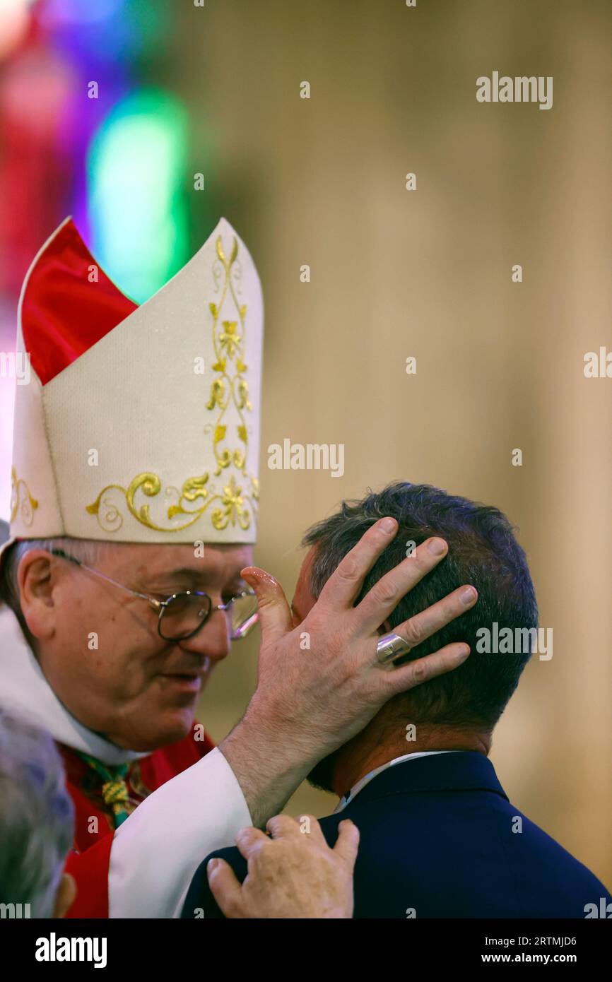 St Francis de Sales basilica. Catholic mass. Adult confirmation ...