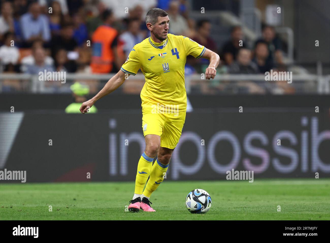 Serhiy Kryvtsov of Ukraine controls the ball during the UEFA EURO 2024 ...