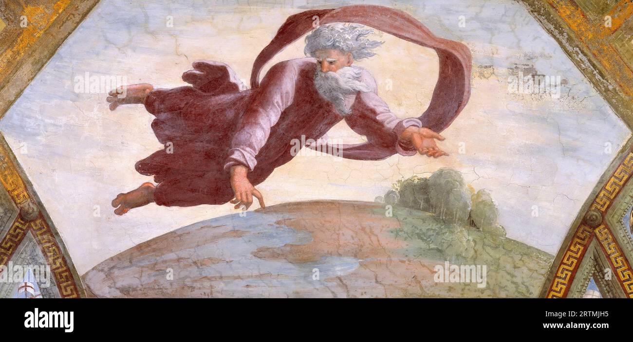 God Separating Land from Water Raffaello Sanzio da Urbino) Raphael ...