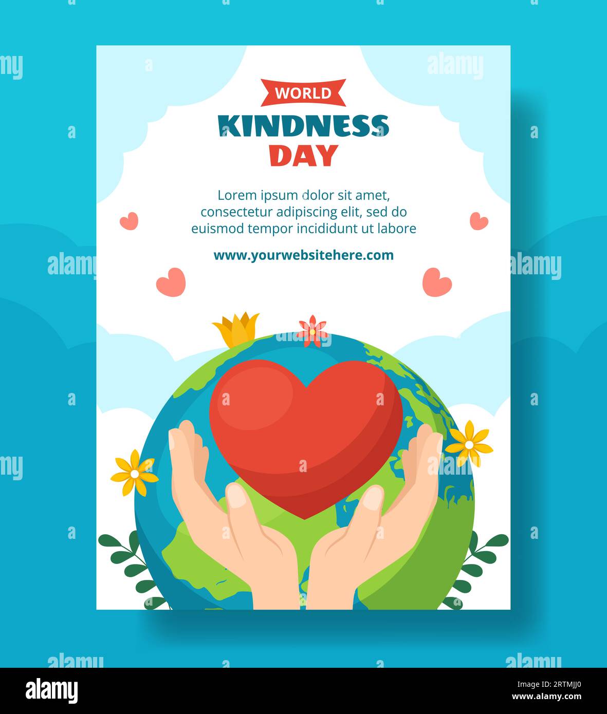 World Kindness Day Vertical Poster Flat Cartoon Hand Drawn Templates ...