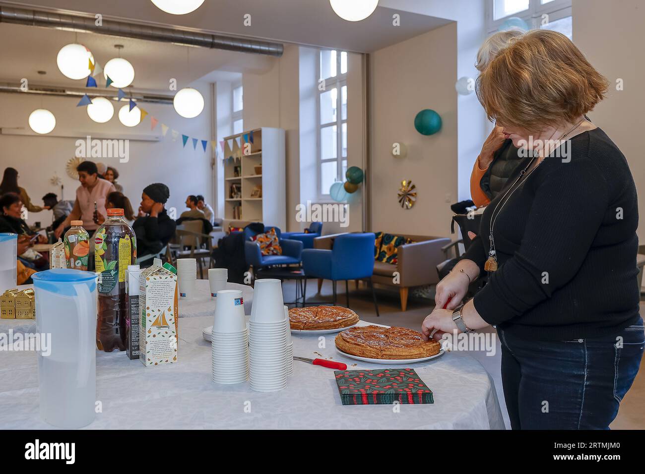 Traditional Epiphany cake, galette des rois (Kings’ cake) served at La ...
