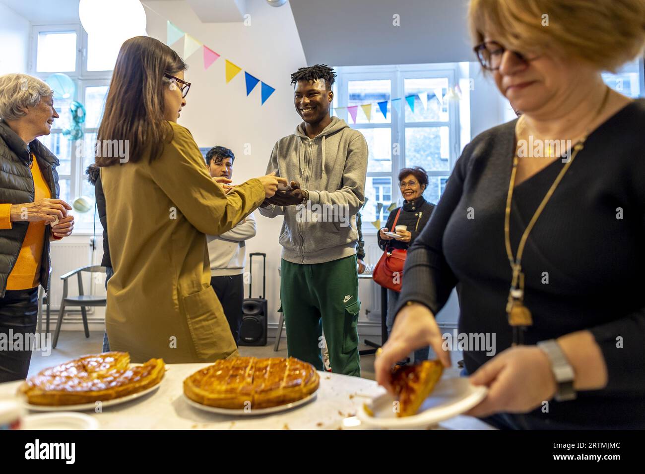 Traditional Epiphany cake, galette des rois (Kings’ cake) served at La ...