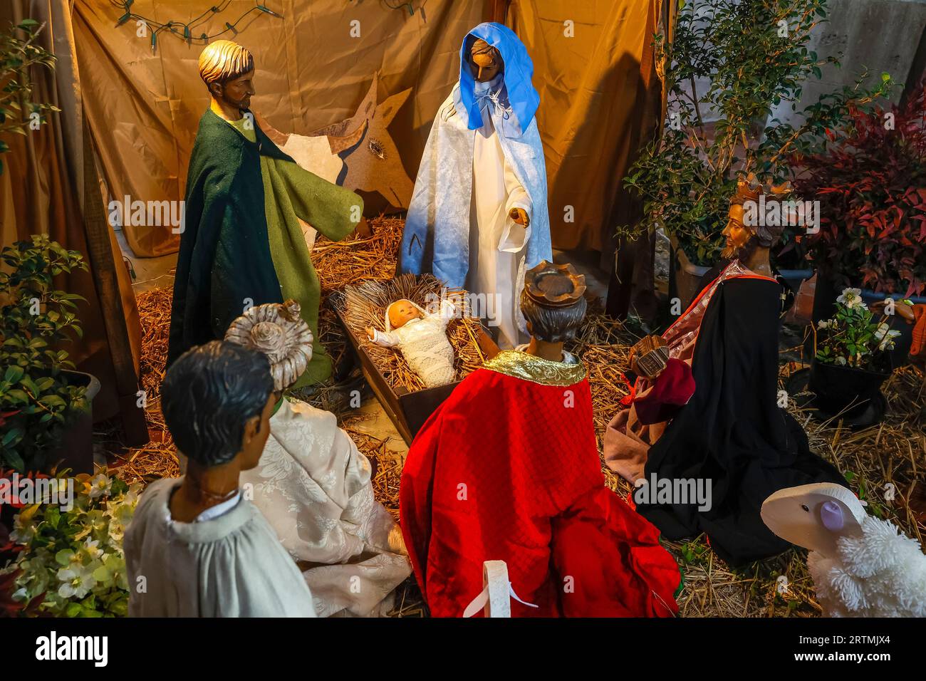 Nativity scene in Saint Etienne catholic church, Beauvais, France Stock ...