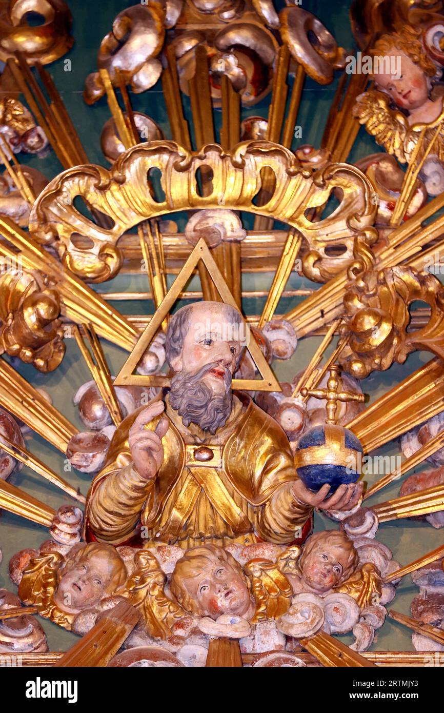 Our Lady Of The Assumption Baroque Church. God the father. Sculpture ...