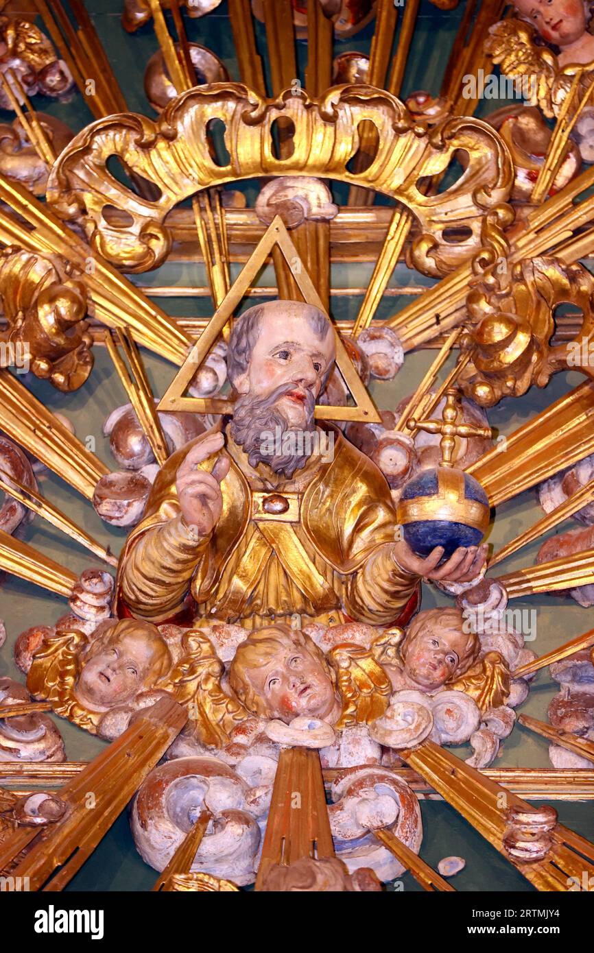 Our Lady Of The Assumption Baroque Church. God the father. Sculpture ...