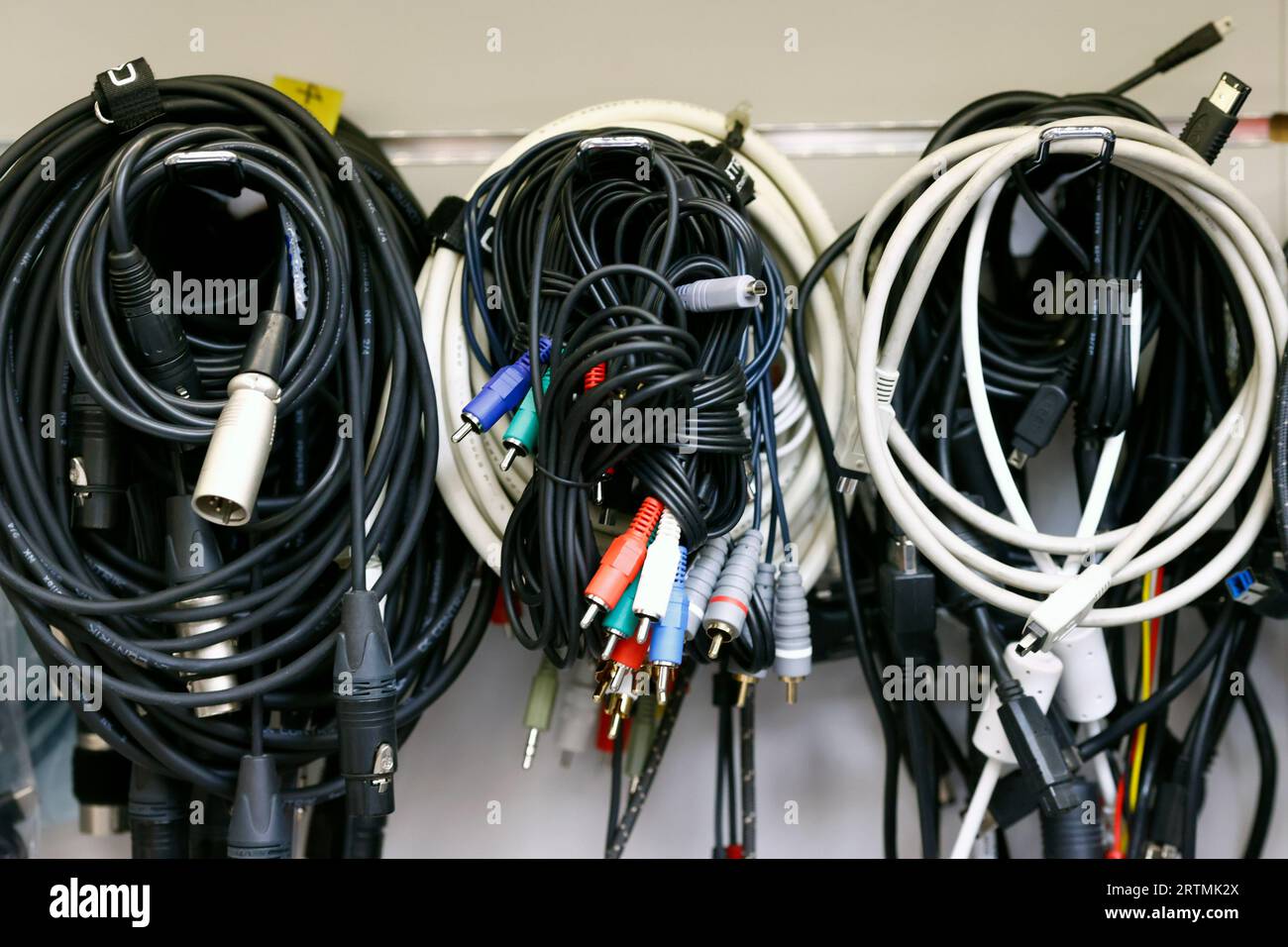 Abstract communication cables background. Wires and connectors for ...
