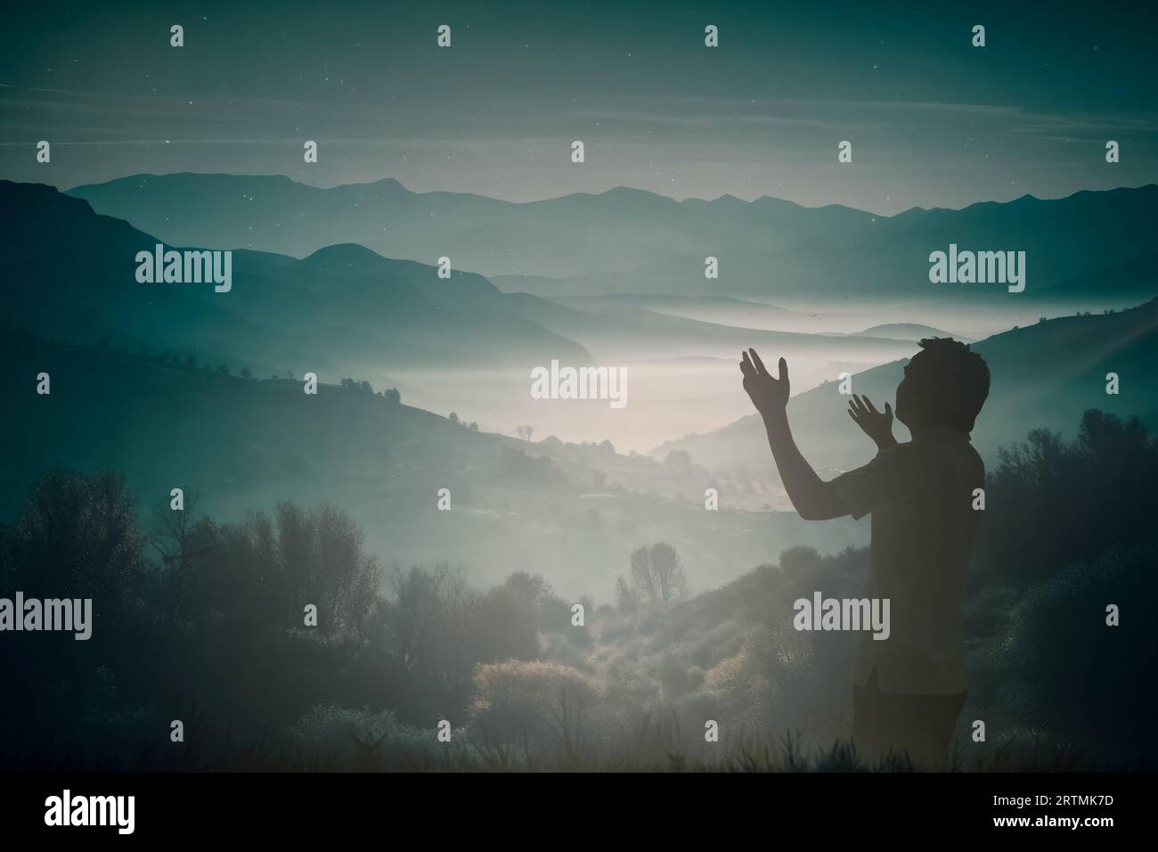 Happy man thinking felling ambitious empowerment energy vision on ...