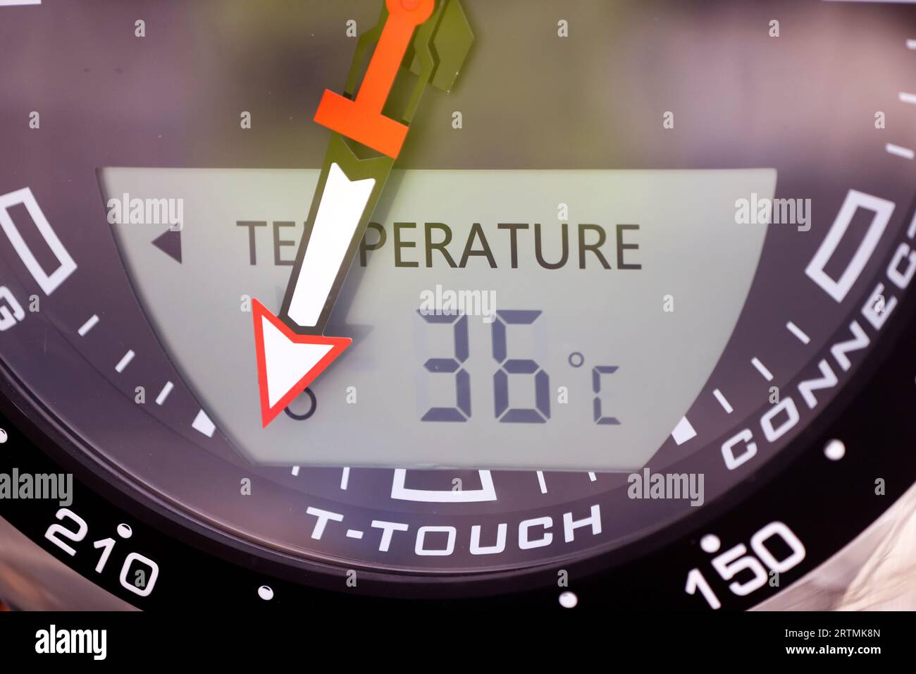 Global warming. Thermometer displaying 36 degrees. France Stock Photo ...