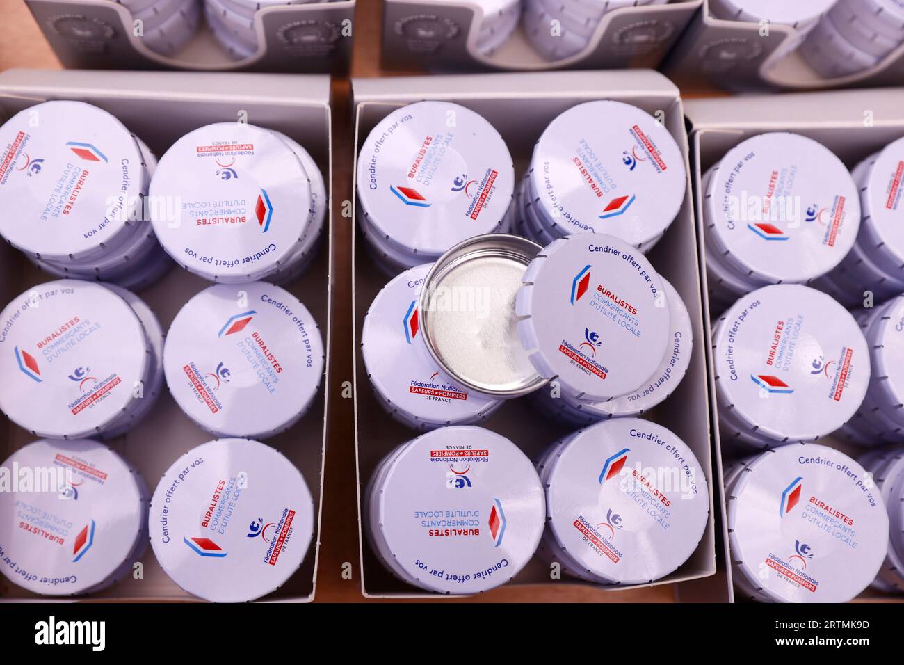 Portable ashtray to fight fires and pollution. France Stock Photo - Alamy