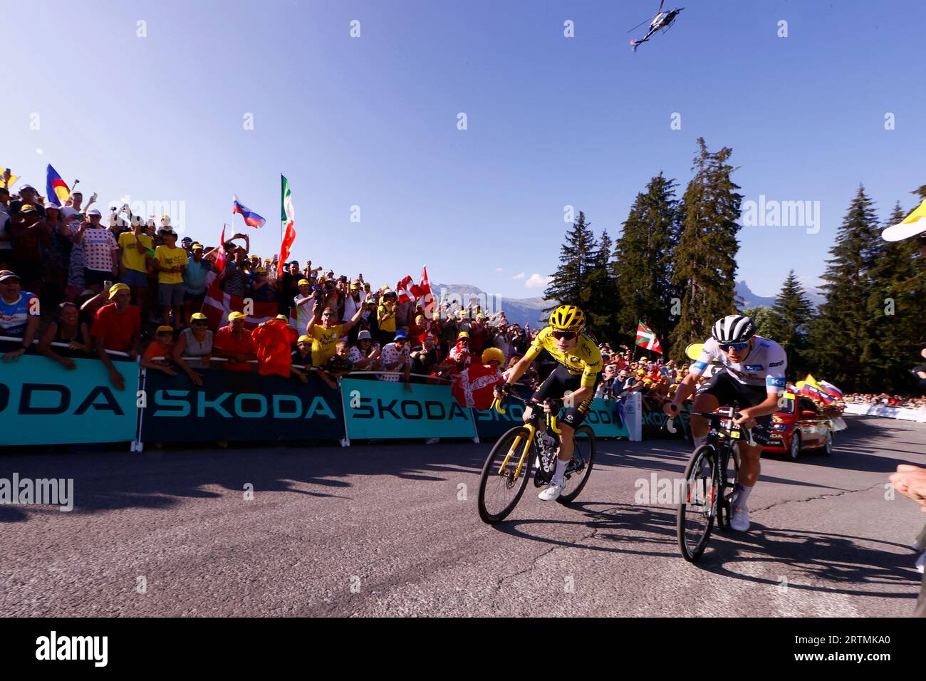 Tour de France 2023 cycling race. Arrival of the stage at Bettex. Jonas ...