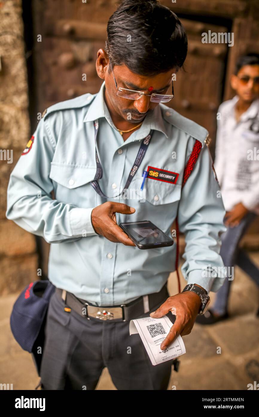 Admission ticket control in Daulatabad, India Stock Photo - Alamy