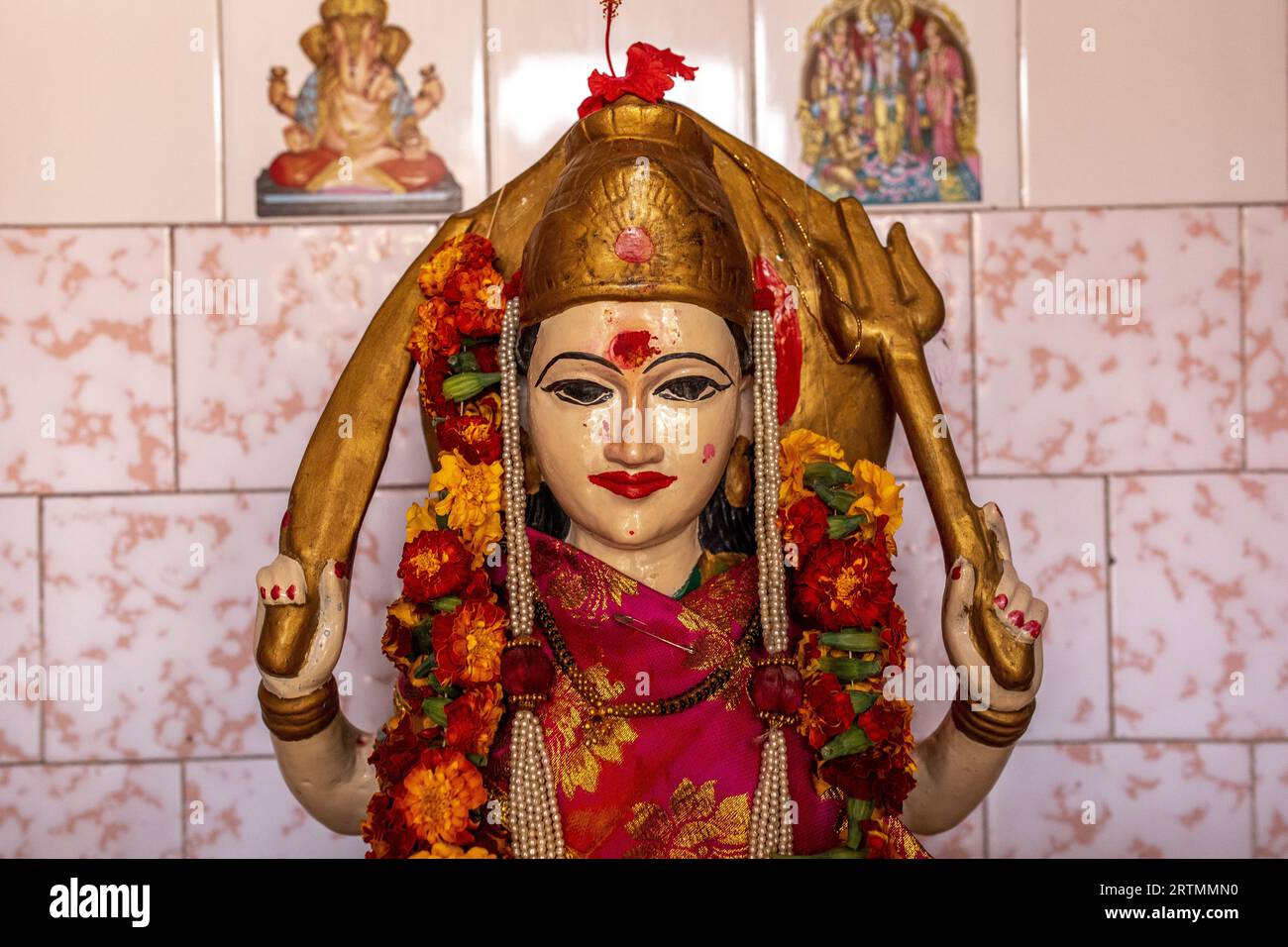 Hindu temple in Babra village, Maharashtra, India. Murthi (statue) of ...