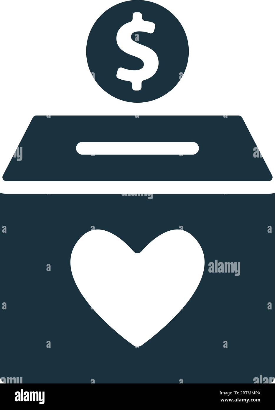 Donation box icon. Monochrome simple sign from charity and non-profit collection. Donation box ...